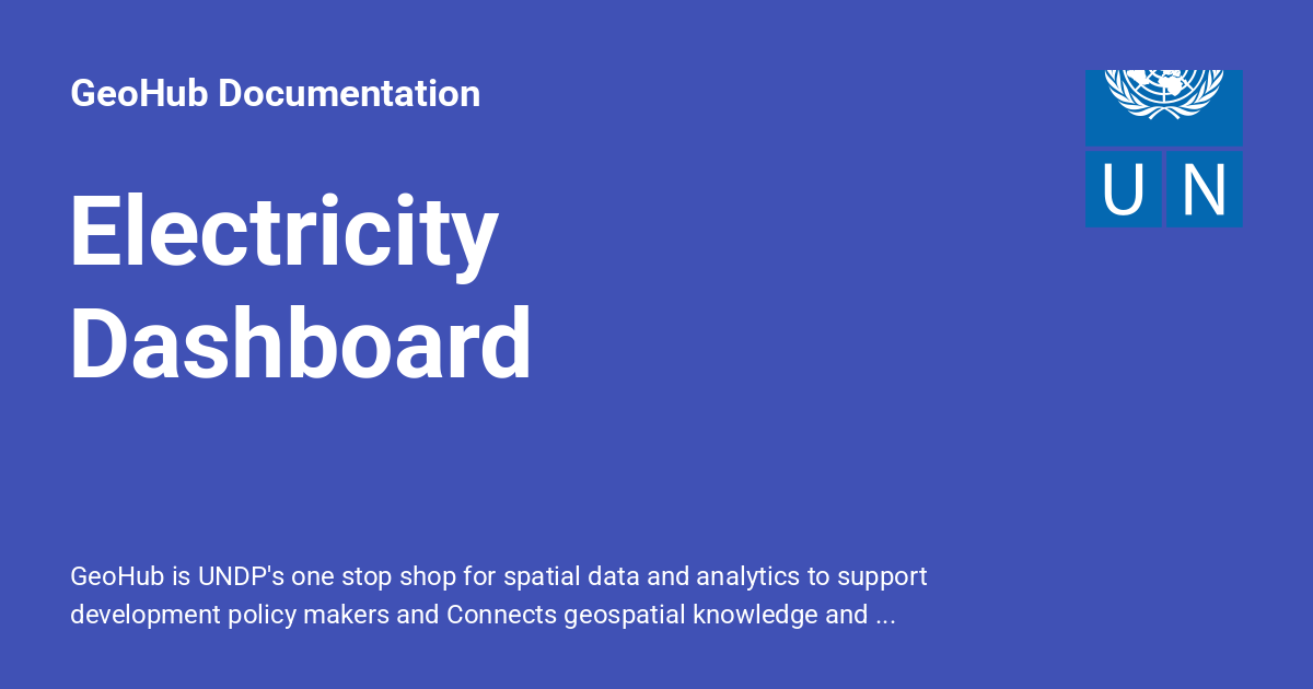 Electricity Dashboard - GeoHub Documentation