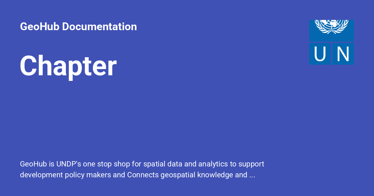 Chapter - GeoHub Documentation